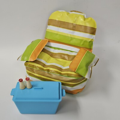 VINTAGE BARBIE DOLL INFLATABLE BLOW UP chair, cooler and binoculars | eBay