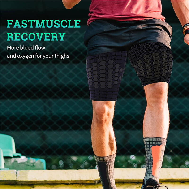 Thigh Support Hamstring Compression Sleeve Protector Brace Muscle Pain ...