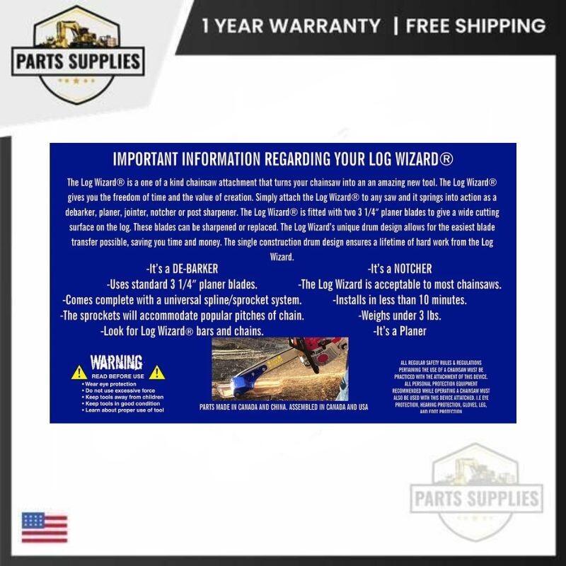 Log Wizard Chainsaw Attachment Debarker Planer Notcher Jointer with ...