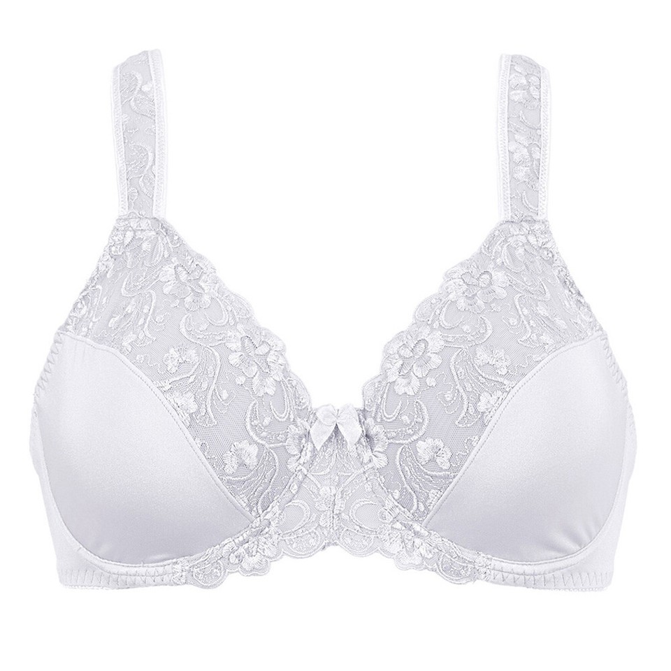 Women's Underwire Unlined Bra Minimizers Non-Padded Full Coverage Lace ...