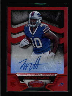 JONATHAN WILLIAMS 2016 PANINI CERTIFIED ROOKIE RED AUTOGRAPH AUTO #52/ ...