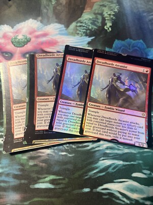MTG NFC "miscut" War of the Spark Foil 4x Dreadhorde Arcanist | eBay