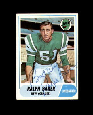 Ralph Baker Signed 1968 Topps New York Jets Autograph | eBay