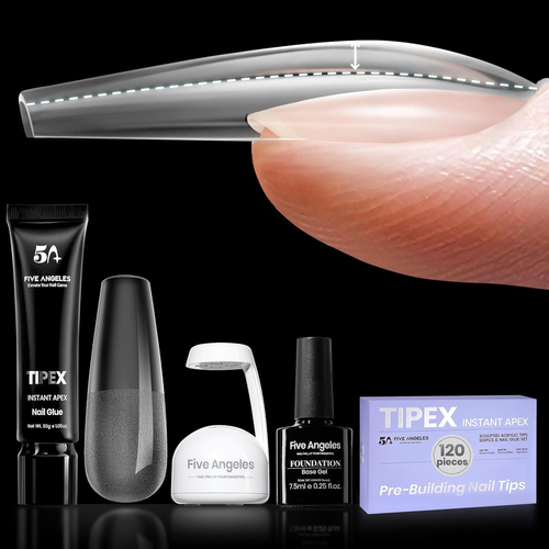 Tipex Instant Apex Nail Tips – Pre-Etched Acrylic Hard Gel Tips Kit for ...