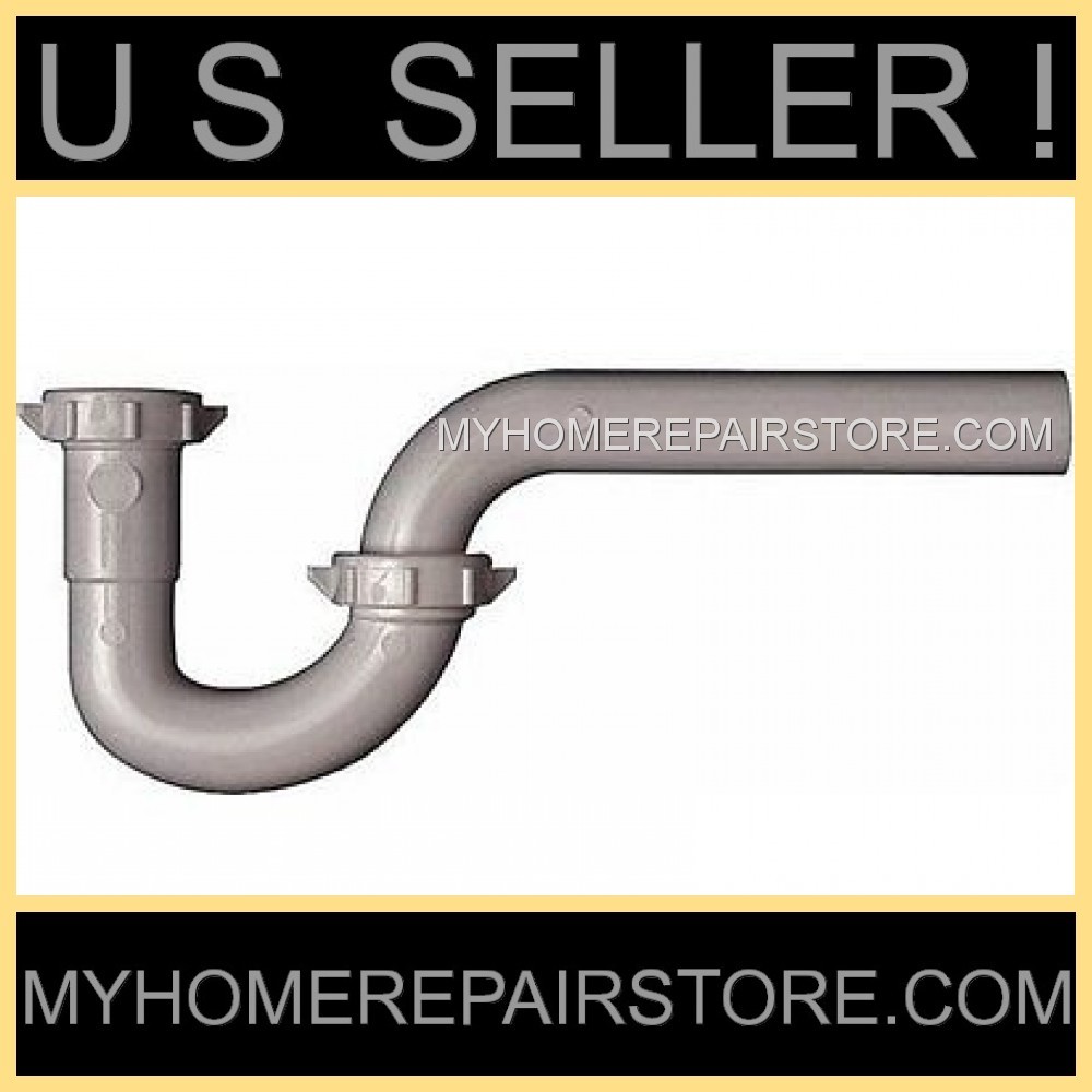 FREE S&H! WHITE "P" TRAP FOR KITCHEN SINK DRAIN 1 1/2 " - PLASTIC W ...