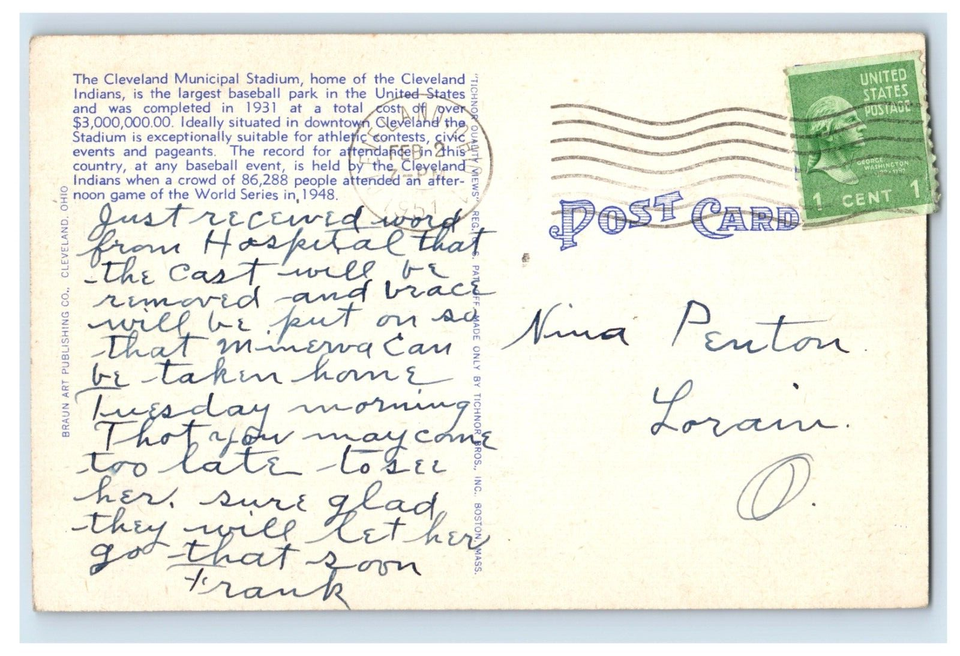 Vintage Lakefront Stadium Cleveland Ohio. Postcard P203E | eBay
