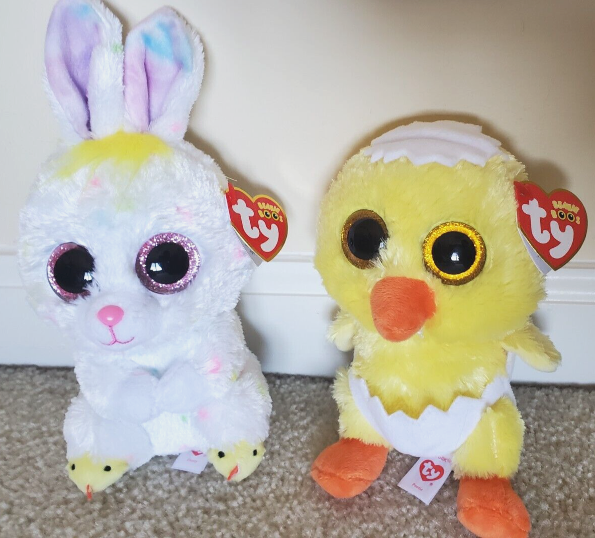 Ty,Dusty and Peetie; 2024 Easter Bunny and Chic Bunny Boo Set of 2-NEW ...