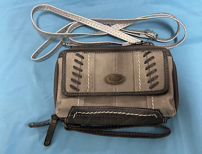 Boc Born Concept Crossbody Wallet purse Gray Leather with gray strap | eBay
