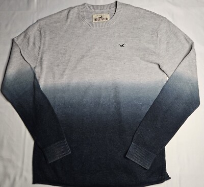 Mens Hollister Long Sleeve Crewneck Sweater with Ombre Effect Medium ...