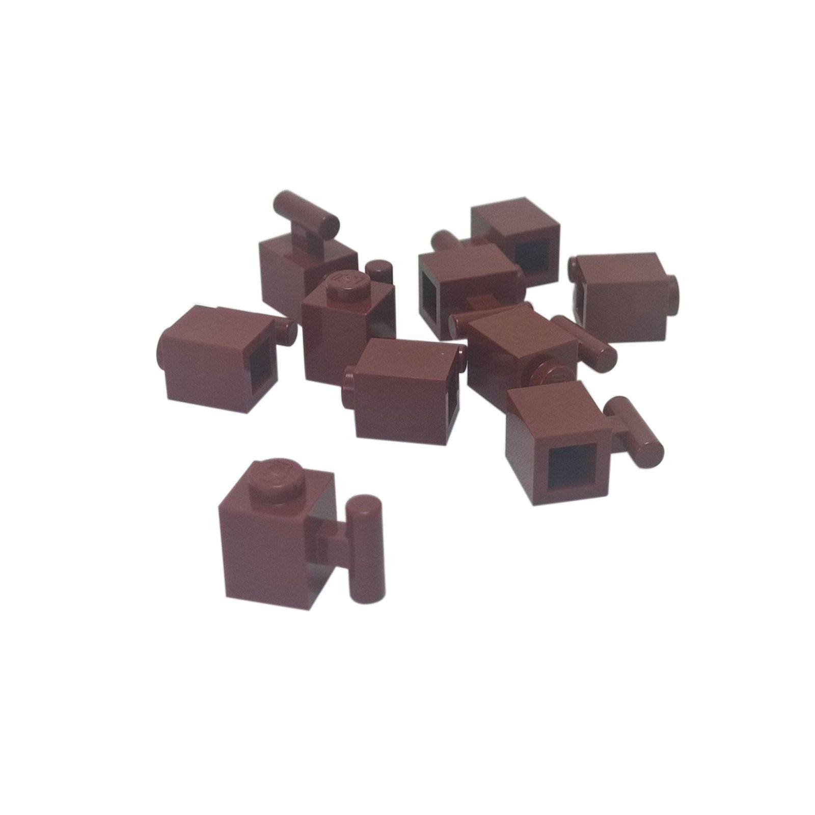 10 NEW LEGO Brick, Modified 1 x 1 with Handle Reddish Brown | eBay