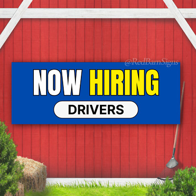 Now Hiring Drivers Indoor Outdoor Vinyl Banner Design | eBay