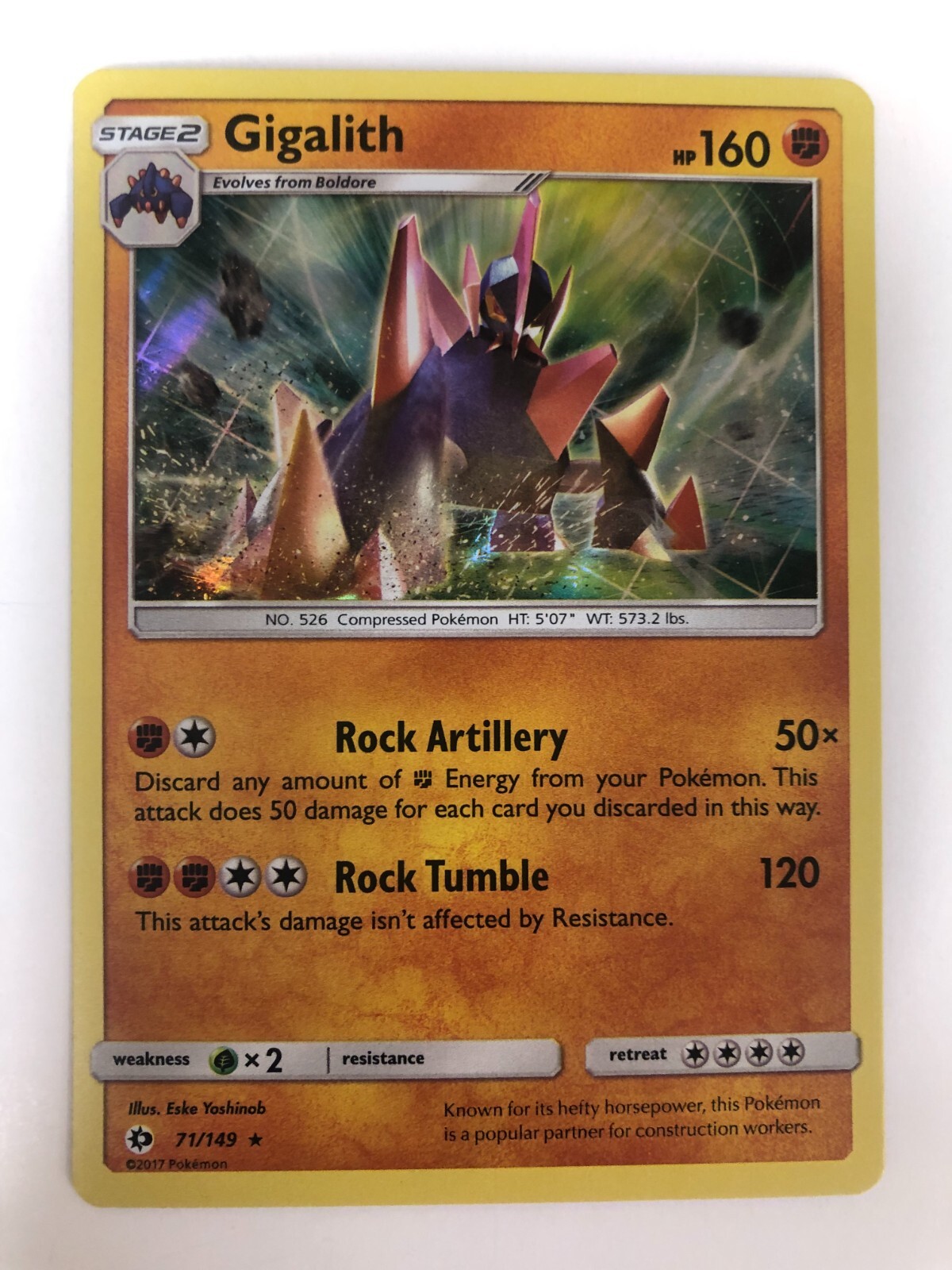 Pokemon Gigalith SM Base Set 2017 NM Foil 71/149 Box 3 | eBay
