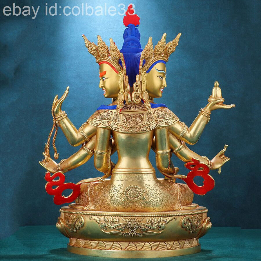 12" 31cm copper gilding usnisa vijaya statue Tibetan Ushnisha Vijaya ...