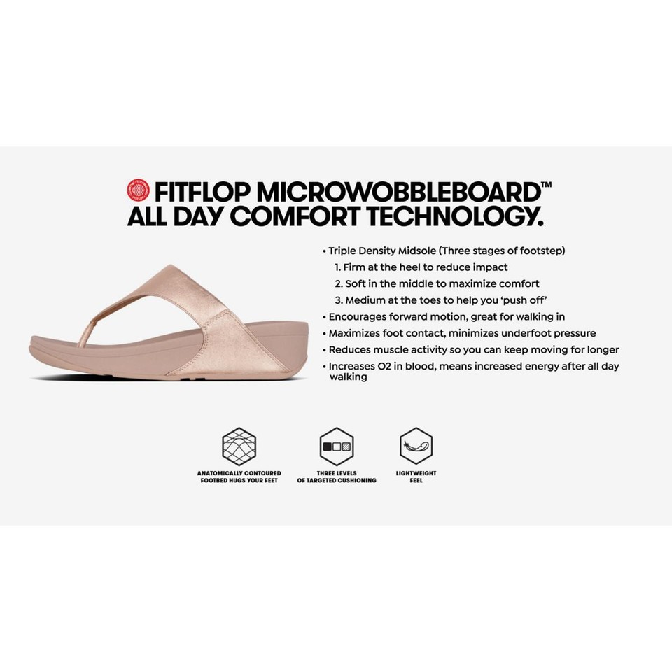 FitFlop Womens Sandal RUMBA Beaded Metallic Toe Post Thong Wedge 5 ...