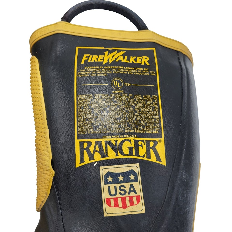 Vintage Ranger FireWalker Rubber Firefighter Boots Men's 7.5 Medium ...