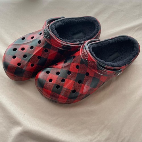 Crocs Sandals Clogs Men US Shoes Size M11 Black/Red Plaid Pattern | eBay