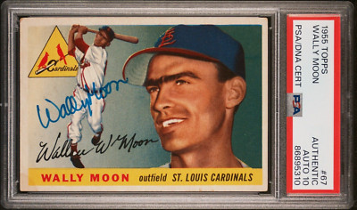 Wally Moon 1955 Topps #67 “Autograph" - PSA/DNA Authentic - Gem Mint 10 ...