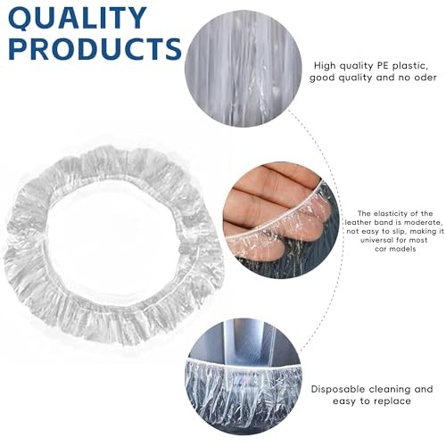 110PCS Disposable Steering Wheel Covers, Universal Plastic Transparent ...