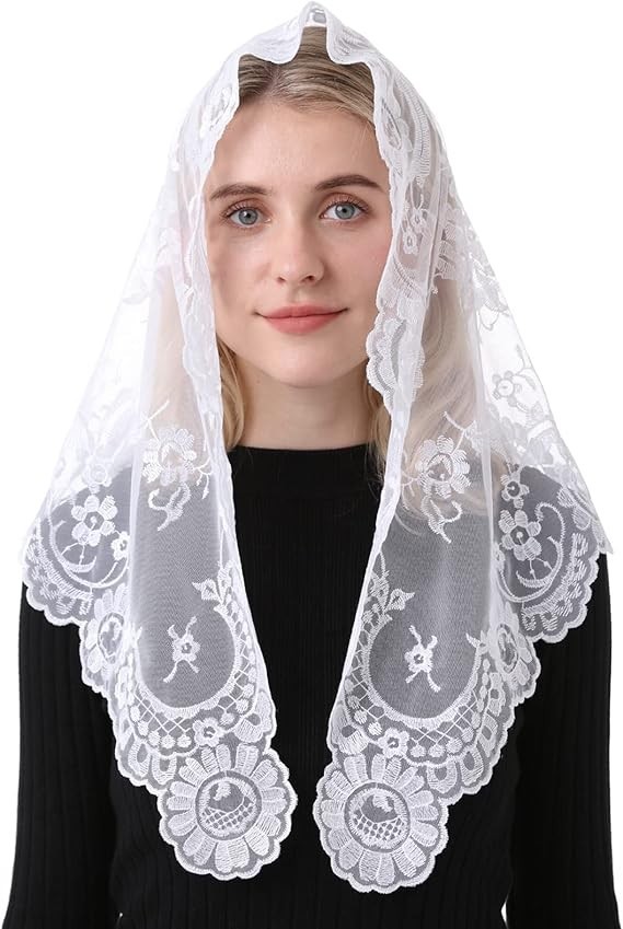 Catholic Veil Embroidery Lace Scarf Church Chapel Veil for Latin Mass ...