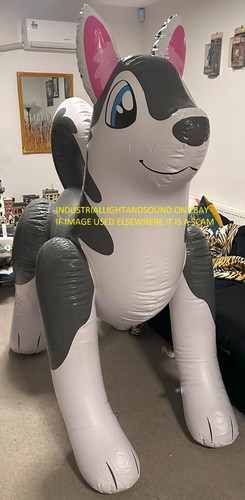 Puffypaws inflatable gen 3 grey gray husky blow up standing dog | eBay