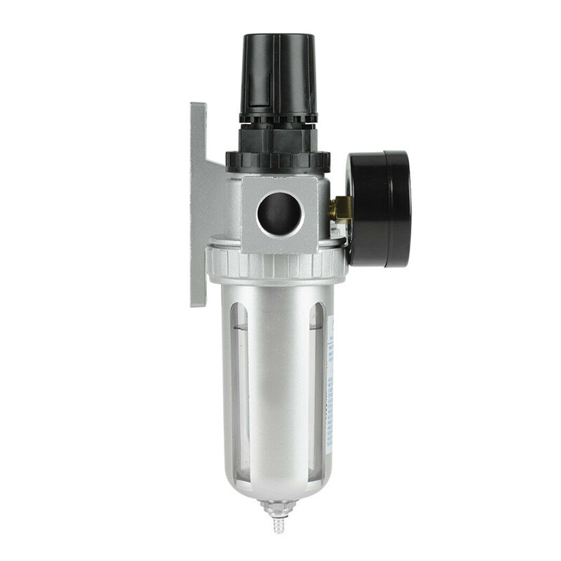 1/4" Air Compressor Water Trap Regulator Filter With Gauge Oil Water ...