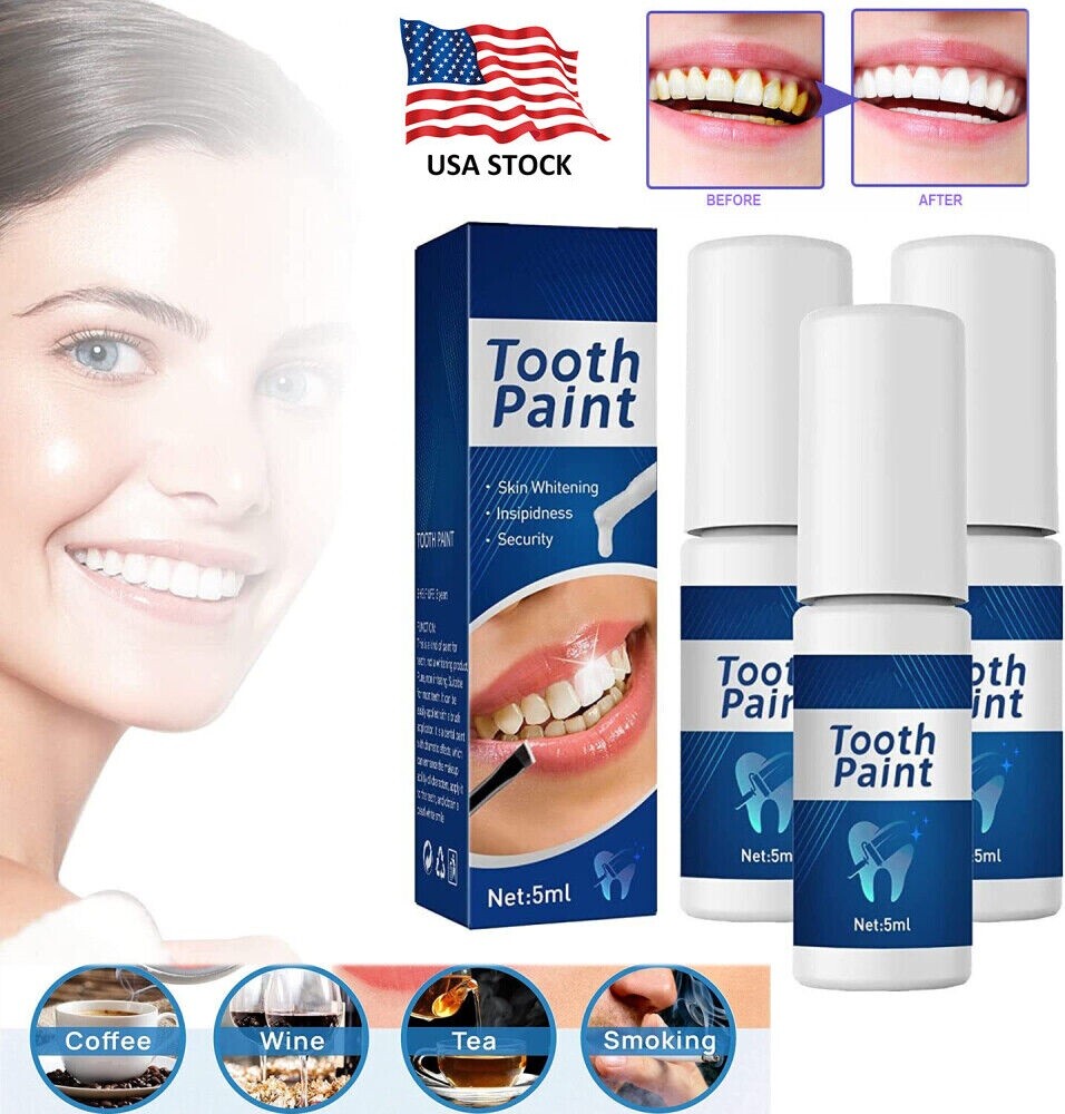3× Tooth Paint Instant Teeth Whitening Paint Extra Strong White Tooth ...