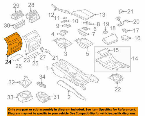 BMW HYBRID F10 F11 F18 518D 520D COVER CENTER CONSOLE REAR 51169206782 ...