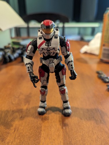 2009 Halo 3 Spartan Rogue CQB Hayabusa White Action Figure 5" Microsoft ...