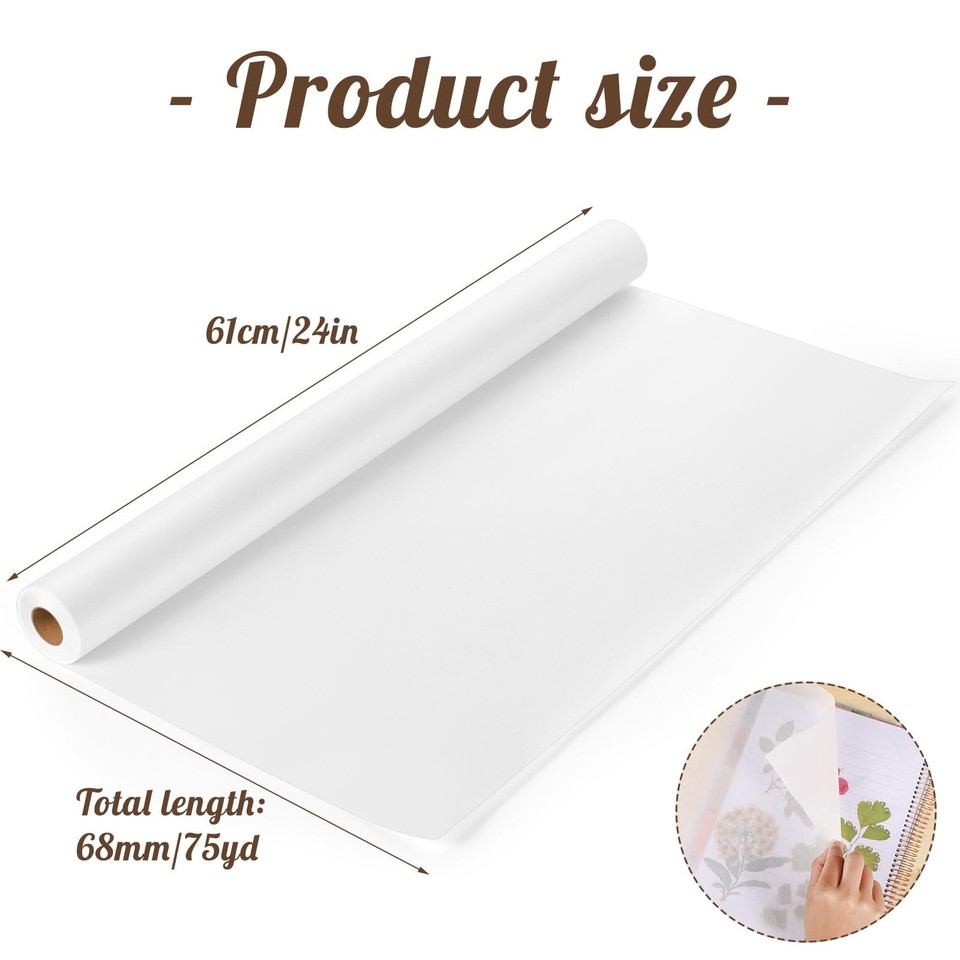 Tracing Paper Roll 24in x 75yd White Trace Paper Pattern Paper ...