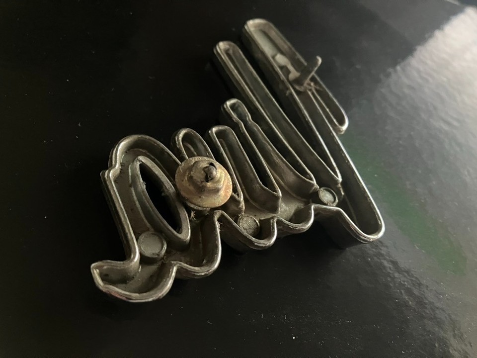 Austin Anglia Viva original metal script car badge chrome - various ...