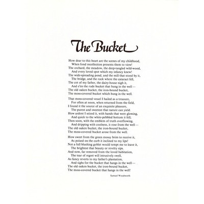 The Bucket Samuel Woodworth 1980s Poem Retro Kitsch Wall Art SG7 | eBay