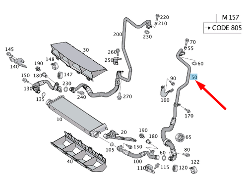 Mercedes-Benz ML W166 AMG Engine Oil Cooler Line A1665003172 NEW ...