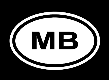 MB Myrtle Beach South Carolina, SC Oval EURO Decal for Car, Windows ...