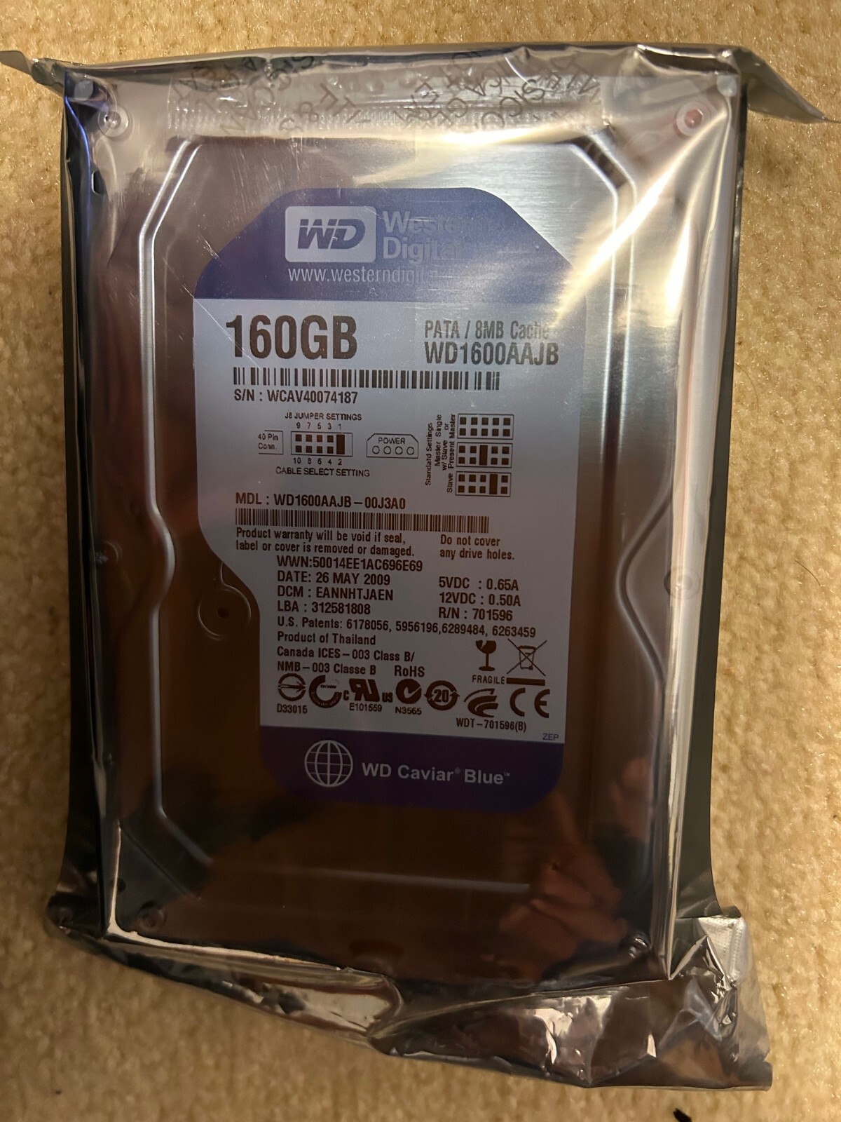 Western Digital WD Caviar SE 160GB Internal 7200RPM 3.5" (WD1600AAJB ...
