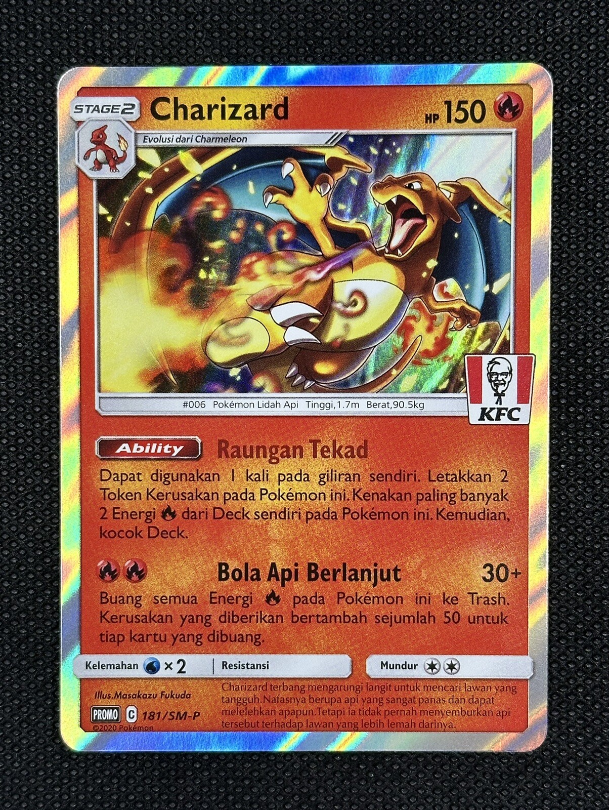 Pokemon Charizard KFC Stamped Promo 181/SM-P TCG Indonesia Asia ...