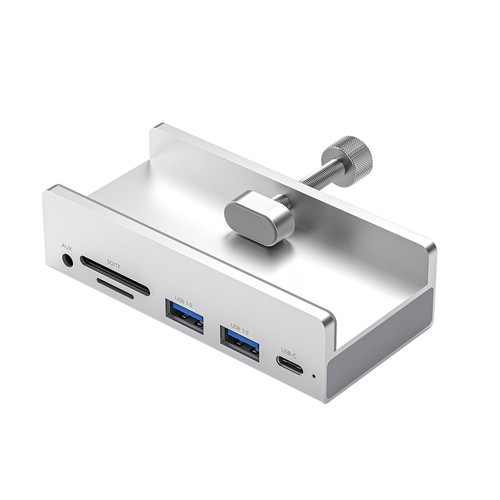 Clip 6-Port USB 3.0 Hub Clamp Adapter Aluminum USB Splitter for iMac ...