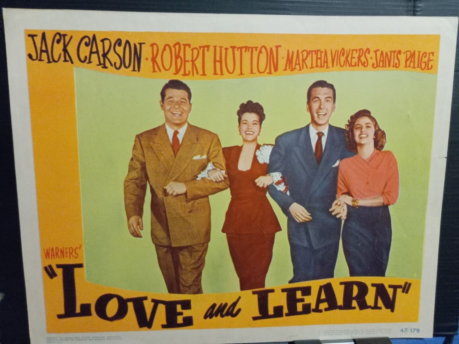 Lobby Card 1947 LOVE AND LEARN Martha Vickers Janis Paige Hutton Carson ...