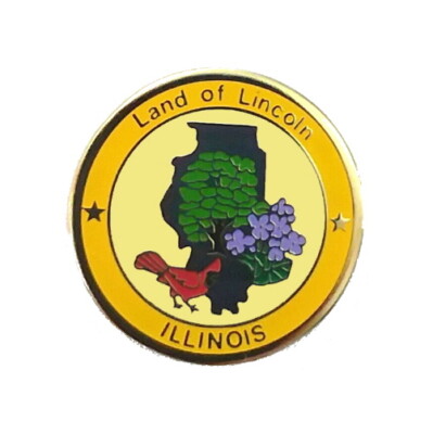 Illinois Pins State of Illinois Emblem Pin Travel Vacation Souvenir Pin ...