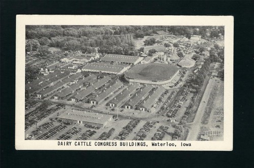 Waterloo Iowa IA 1940s AERIAL DAIRY CATTLE CONGRESS, Hippodrome, Midway ...