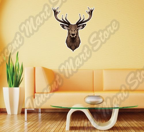 Deer Head Racks Hunting Hunter Elk Antler Wall Sticker Interior Decor ...