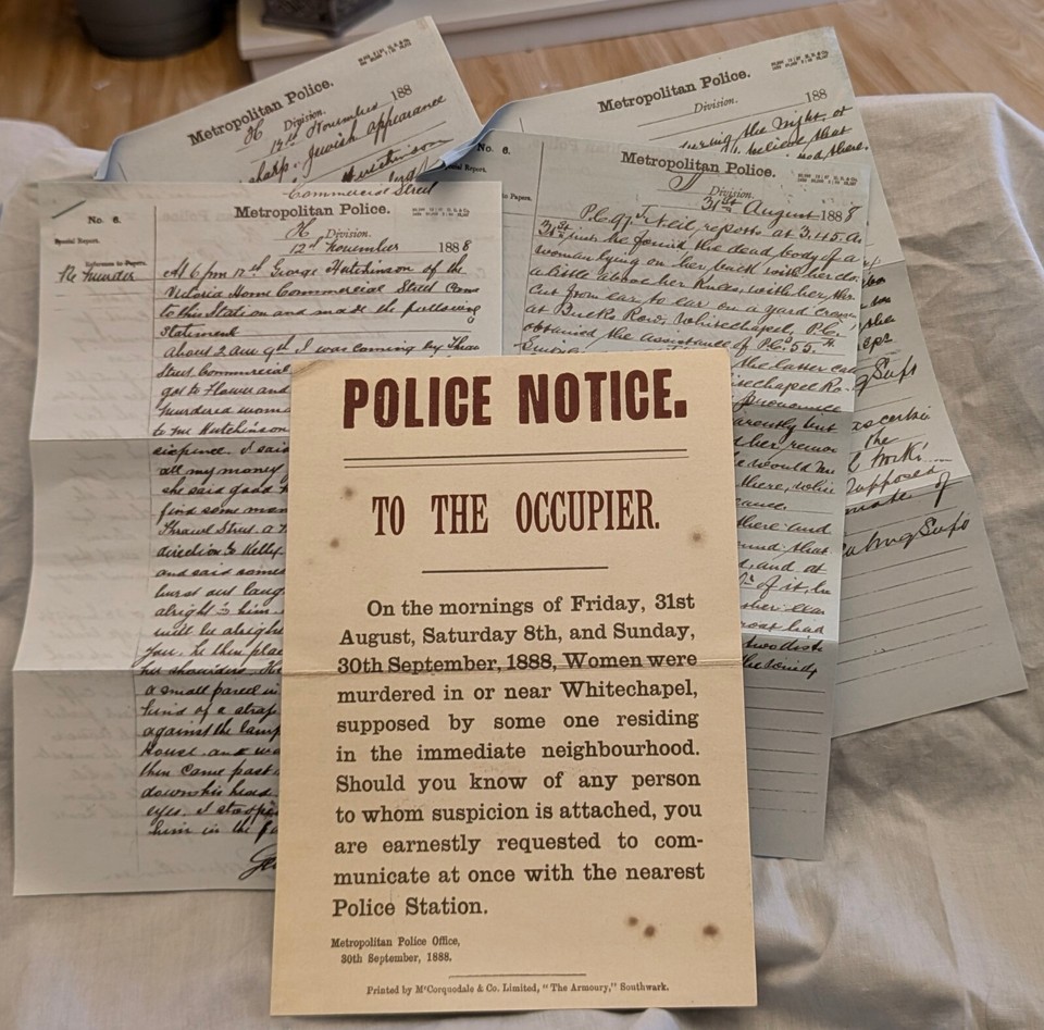 Jack the Ripper Police Reports Notice Poster 1888 London Old Autograph ...