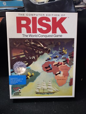 Risk The World Conquest Game IBM Tandy PC 5 1/4" Disk Virgin Leisure ...