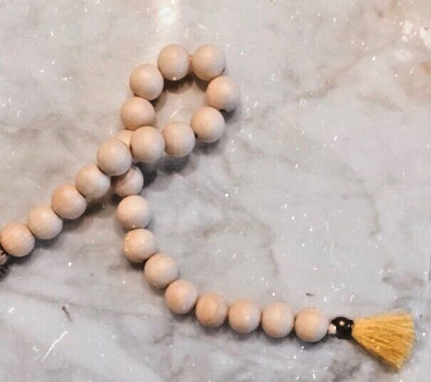 Custom Long Interior Design Beads Wood Garland w Tassels Swag Styling ...