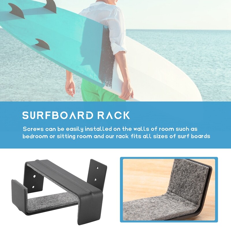1 Set Surfboard Wall Rack, Surf Board Racks for the Wall Display Mount ...