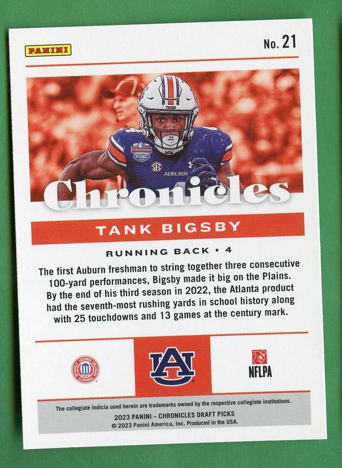TANK BIGSBY 2023 CHRONICLES DRAFT ROOKIE CARD AUBURN TIGERS JAGUARS | eBay