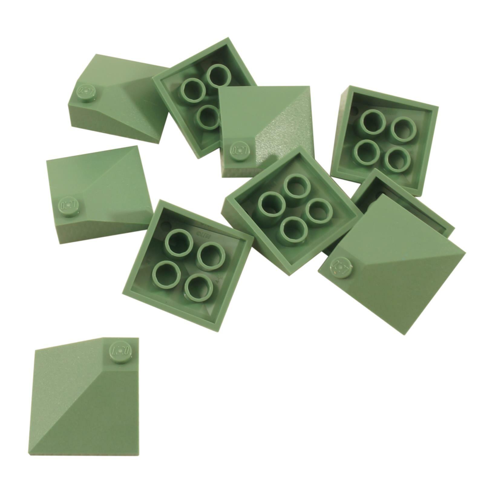 10 NEW LEGO Slope 33 3 x 3 Double Convex Sand Green | eBay
