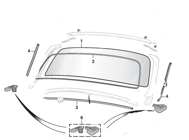 MGB Windshield rubber seals pkg for 1962 to 1980 MGB, MGC Roadsters new ...