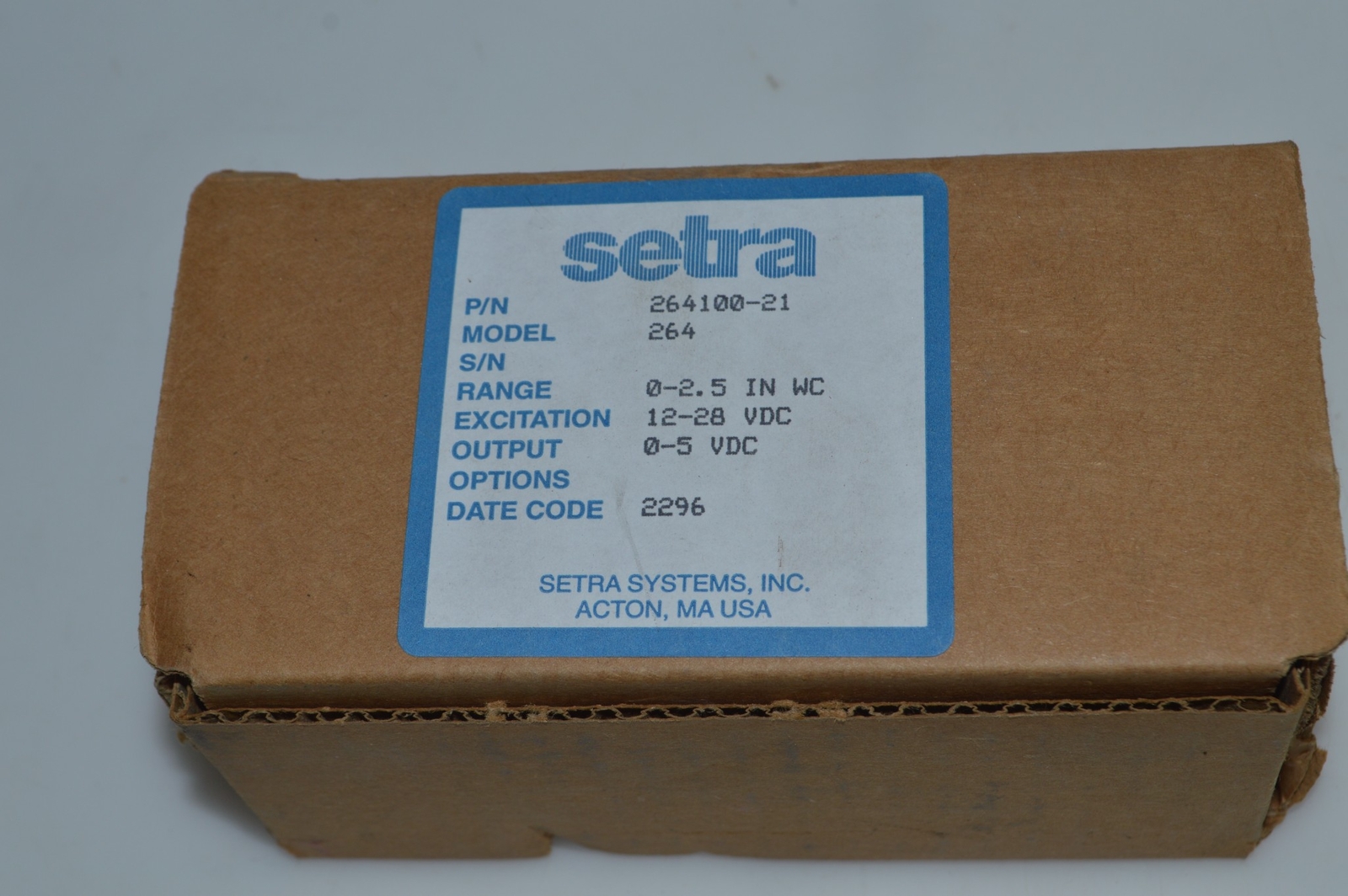 ^^ SETRA MODEL 264 - DIFFERENTIAL PRESSURE TRANSDUCER - 264100-21 -NEW ...