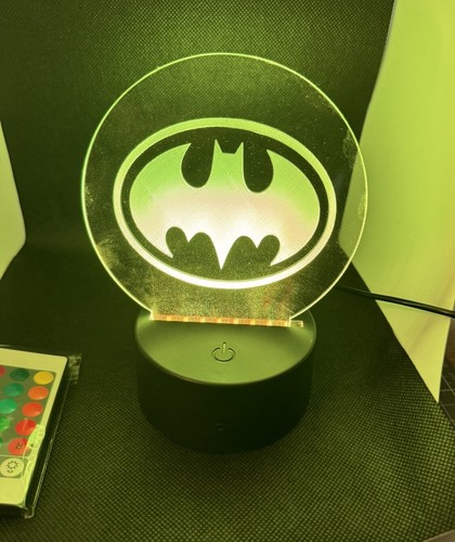 Batman Desk Light Etched Acrylic 7 Color LED Lamp Base with remote | eBay