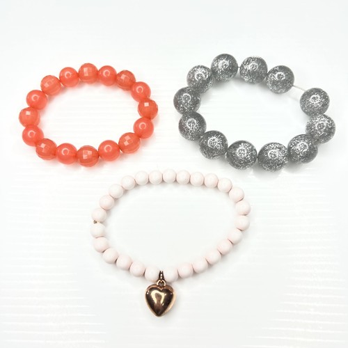 H6 Lot Resin Lucite Bangles Bead Boho Hippie Red Mcm Mod Pink Retro ...